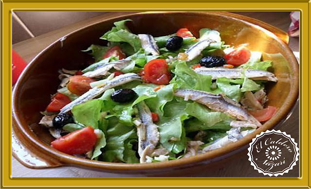 EL CALDERO NAZARÍ: ENSALADA DE BOQUERONES EN VINAGRE, TOMATE CHERRY Y ...