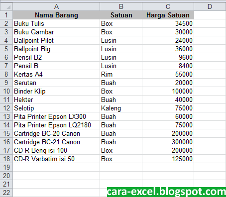 Contoh Invoice Excel Download - Cara-Excel