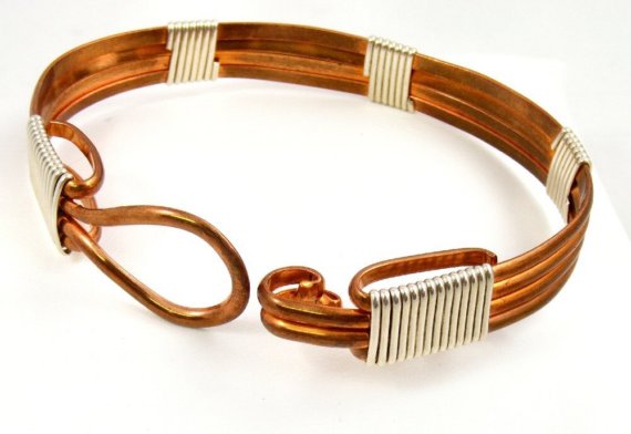 Sweet Freedom Designs: Sterling Silver and Copper Wire Bangle