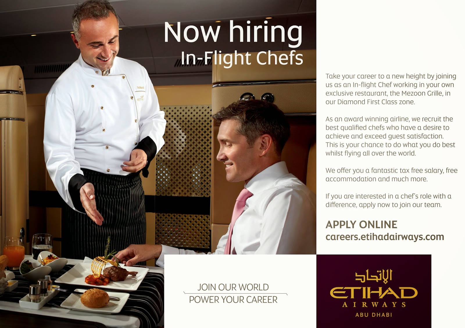 In-flight chef vacancy with Etihad Airways‏ - Swiss Alpine Center Blog