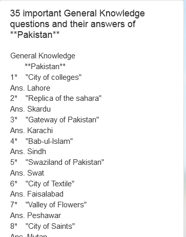 All Education Information: 35 important General Knowledge questions and ...