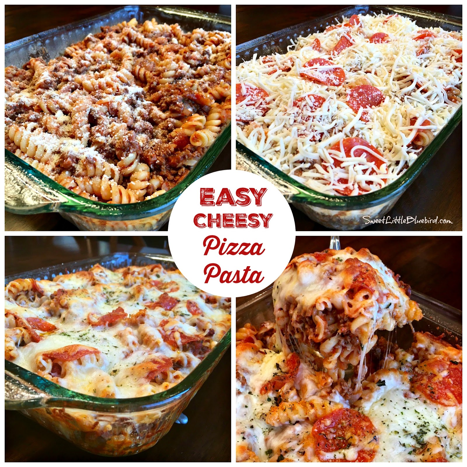 Easy Cheesy Pizza Pasta - Sweet Little Bluebird