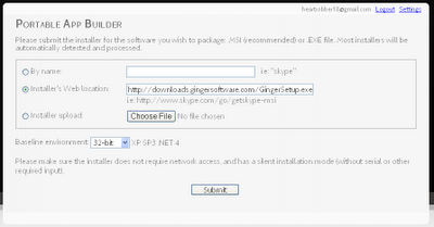 Make portable applications online for free