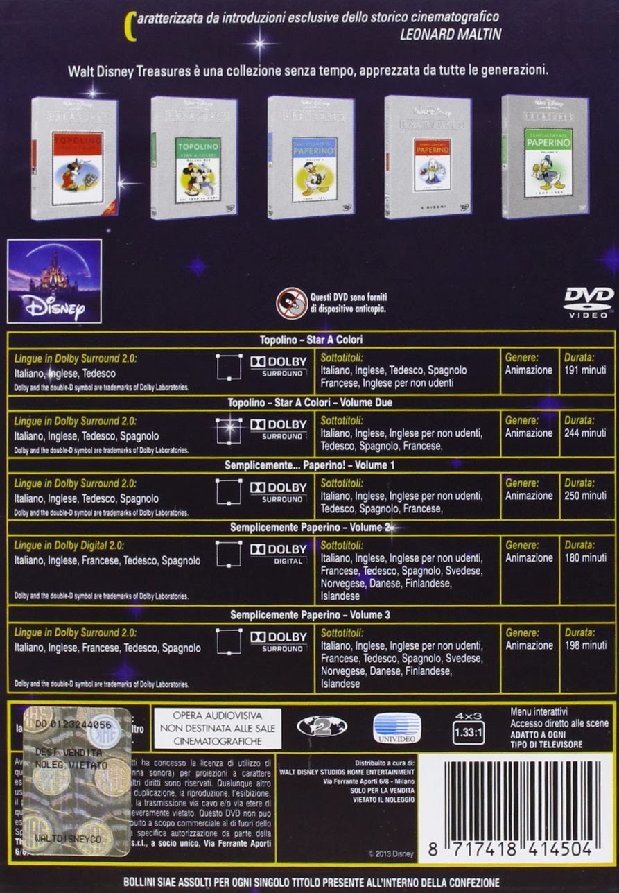 Blu-ray & Dvd Italia: Walt Disney Treasures Collection Volume 01 ...