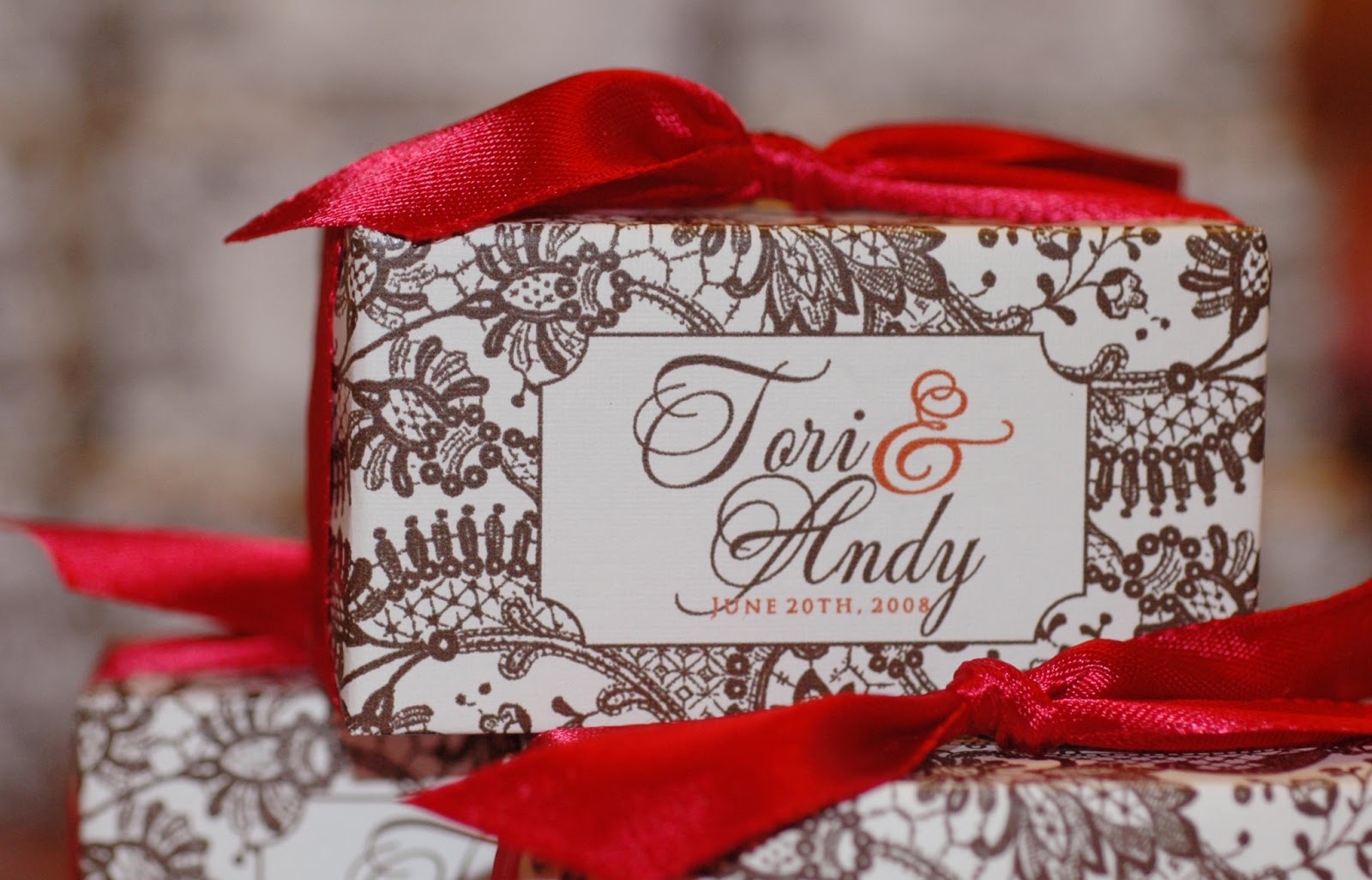 Lace Design Wedding Favor Packaging | Bradley & Lily Fine Stationery