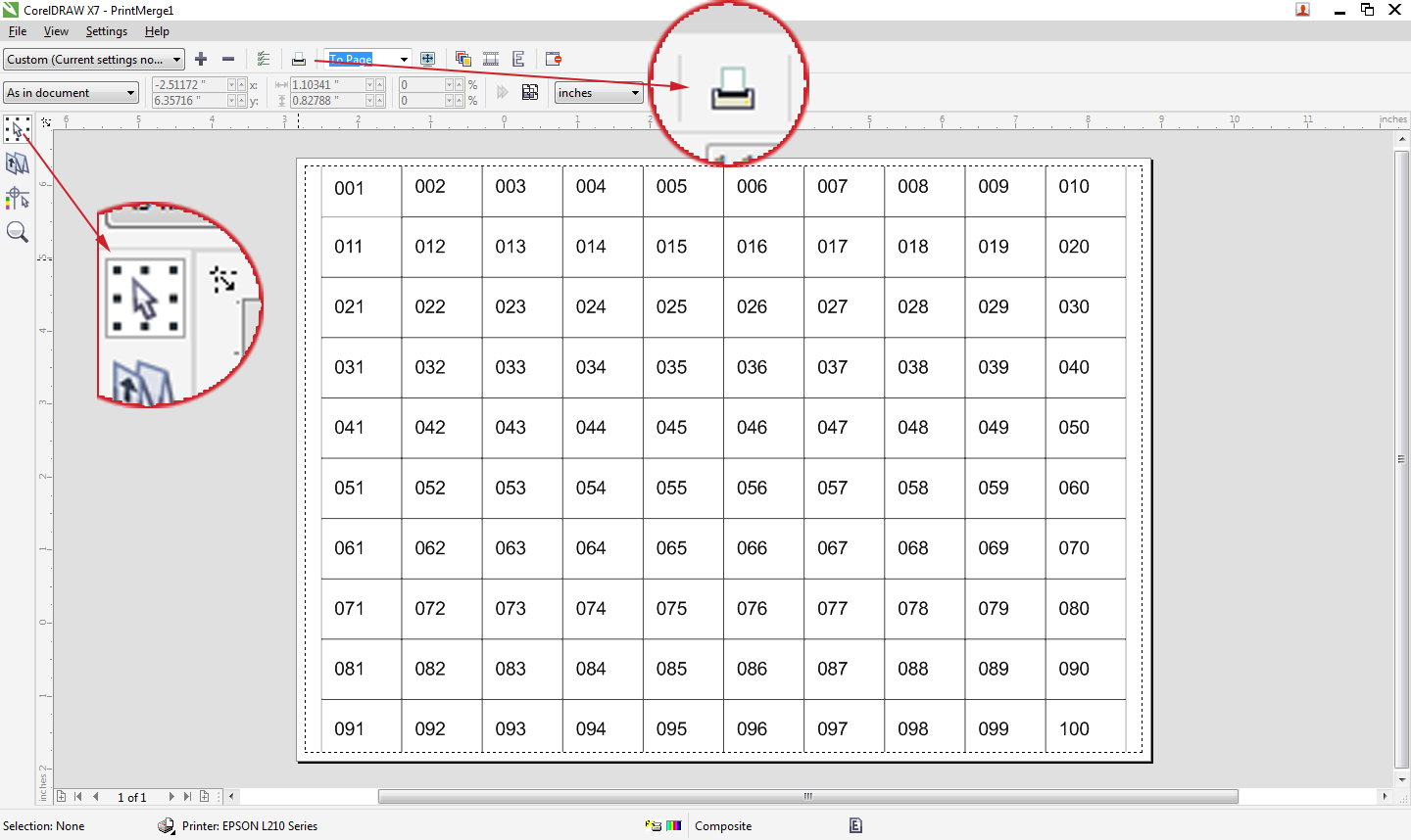 CorelDraw Tutorial: Sequential numbers using Print Merge in CorelDraw