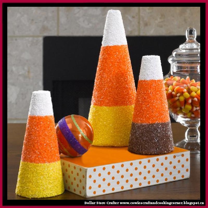 Dollar Store Crafter: Glittered Candy Corn Cones