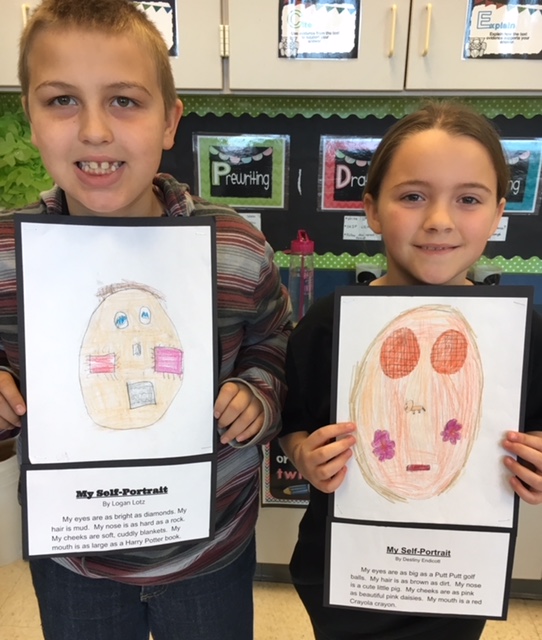 Third Grade's a Charm: Similes & Metaphors Self-Portraits