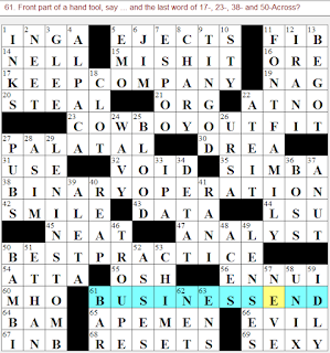 L.A.Times Crossword Corner: Tuesday, February 27, 2018 ~ Jake Halperin