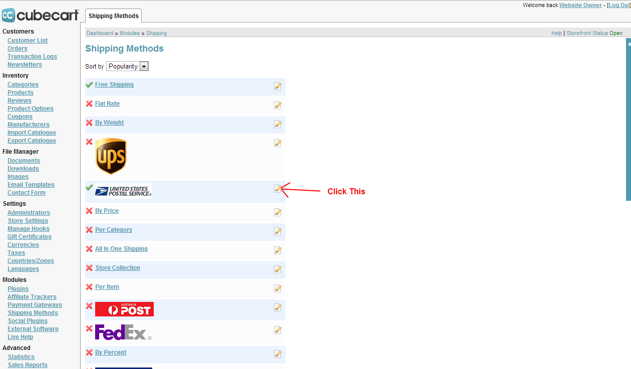 Cubecart 5.2.2 - USPS Shipping Integration