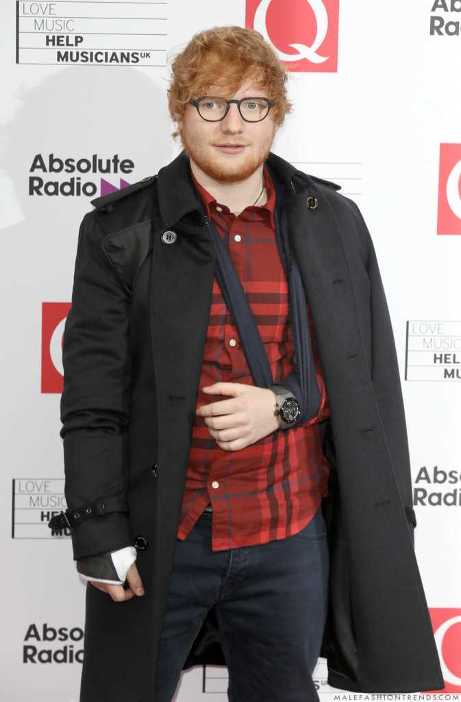 Ed Sheeran y su Checked Cotton-Flannel Shirt de Burberry