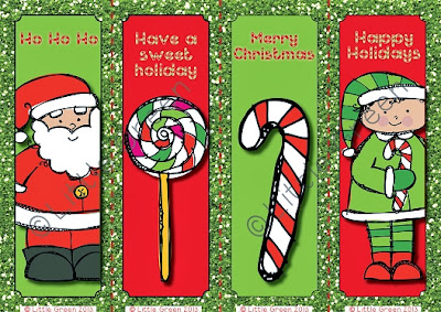 Little Green: Freebie Friday: Christmas Bookmarks