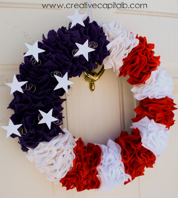 Capital B: Ruffly Patriotic Wreath Tutorial