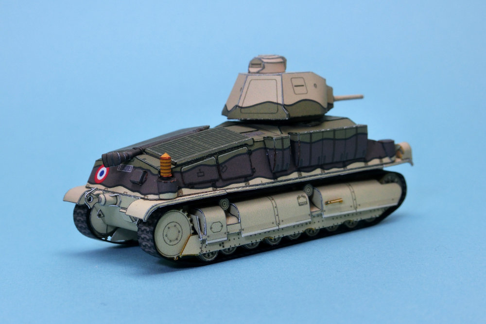 French Somua S35 Tank Paper Model | Paperized Crafts