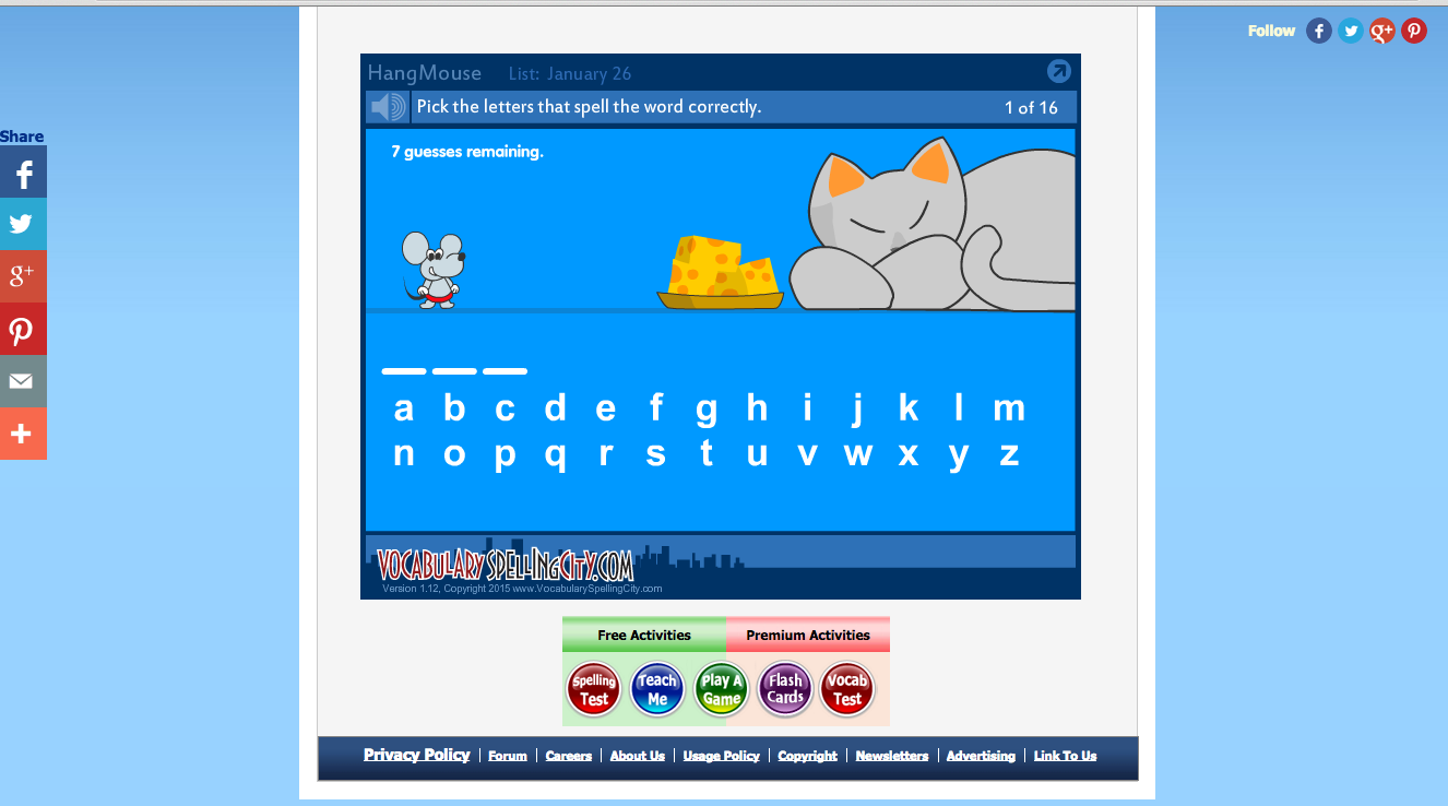 1st Grade Tech Trials: Spelling City