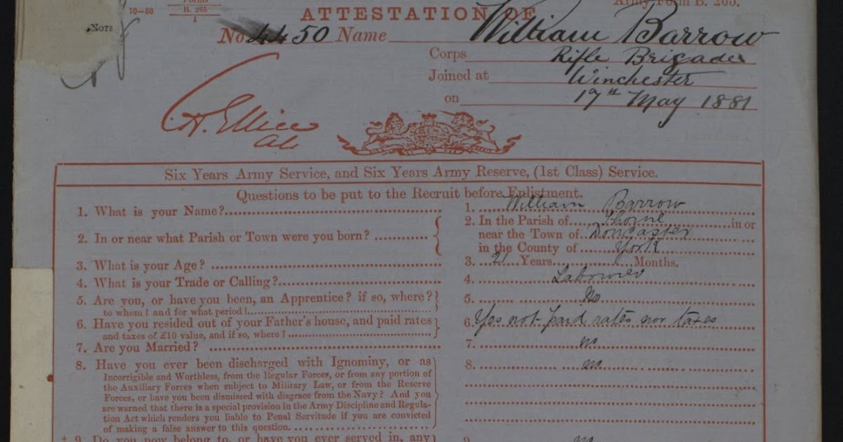 Army Forms & Attestations: Army Form B.265