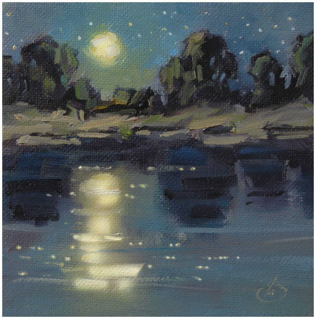 TOM BROWN FINE ART: NOCTURNE, $1 TOM BROWN ORIGINAL OIL PAINTING ...