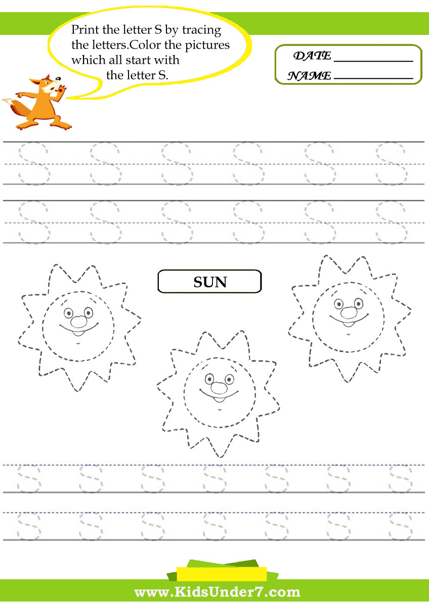Letter S Tracing Sheet