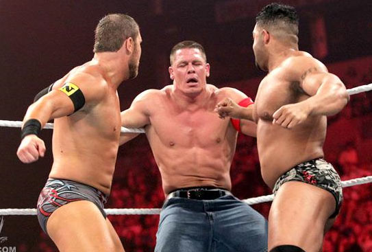 Wwe In Live John Cena Vs David Otunga And Michael Mcguillicutty
