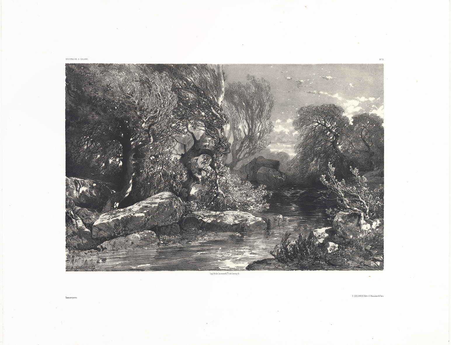 Prints and Principles: Alexandre Calame’s lithograph, “A Brook near ...