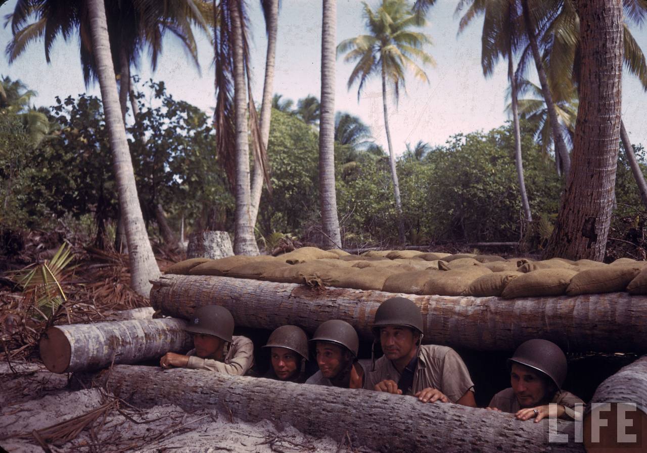 Rare Color Photographs of American Troops on Tarawa Atoll, Gilbert ...