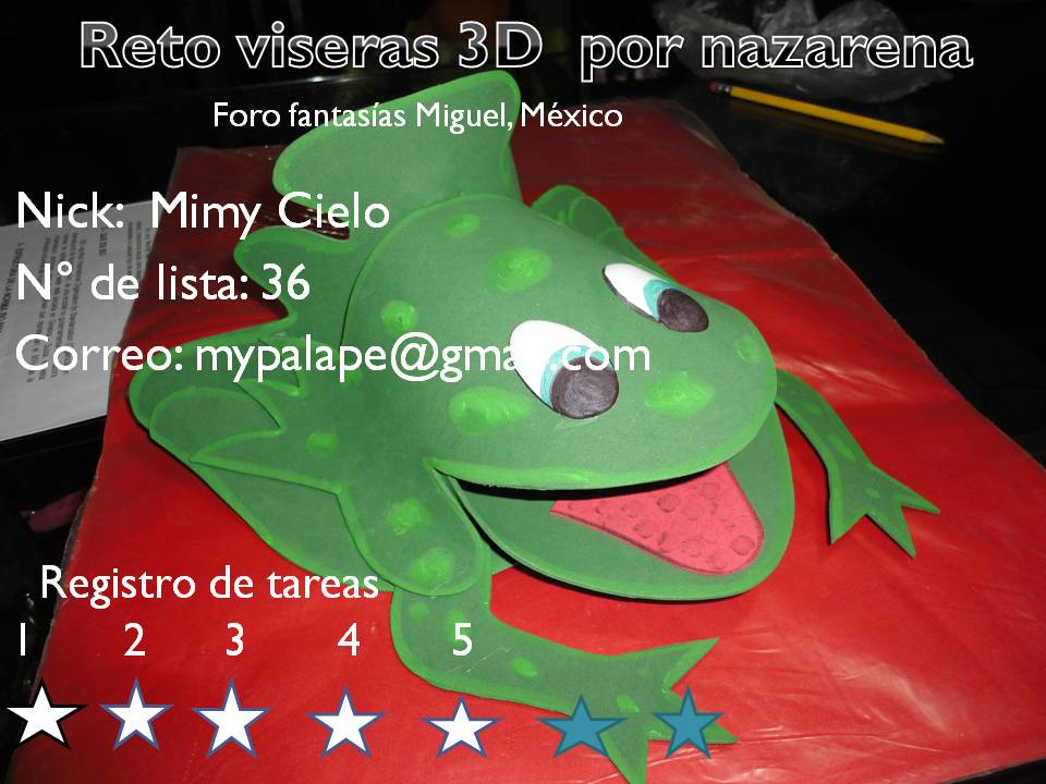 Mis Tesoros: VISERAS EN FOMY 3D