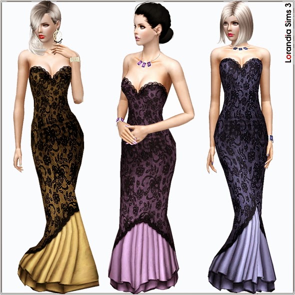 Sims 3 M addict: Sims 3 - Robe longue chic dentelle GRATUITE - Chic ...