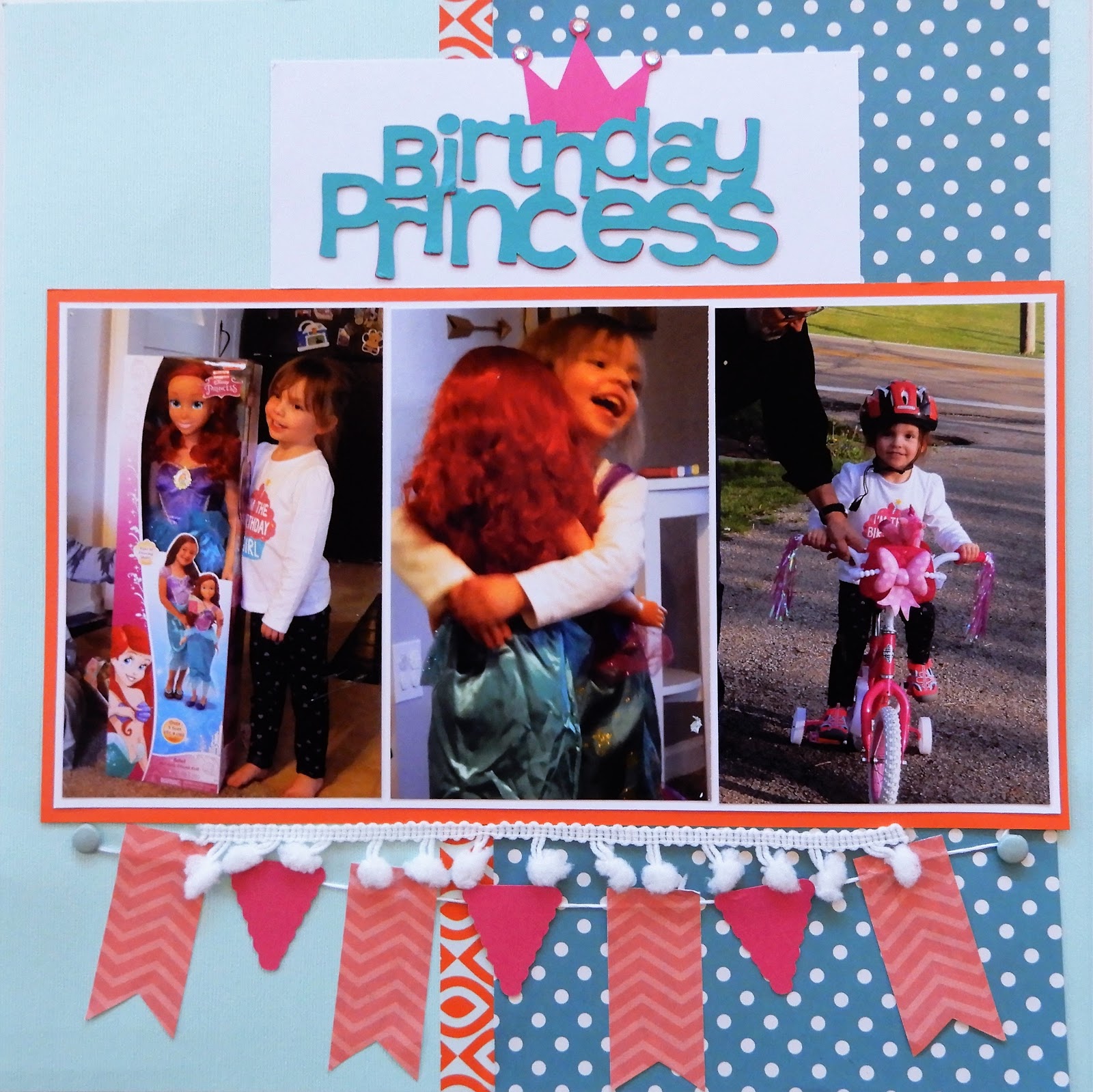 Random Memories: Two Page Scrapbook Layout - "Birthday Princess"