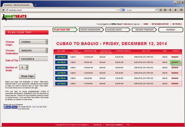 Baguio Bus Ticket Online Booking