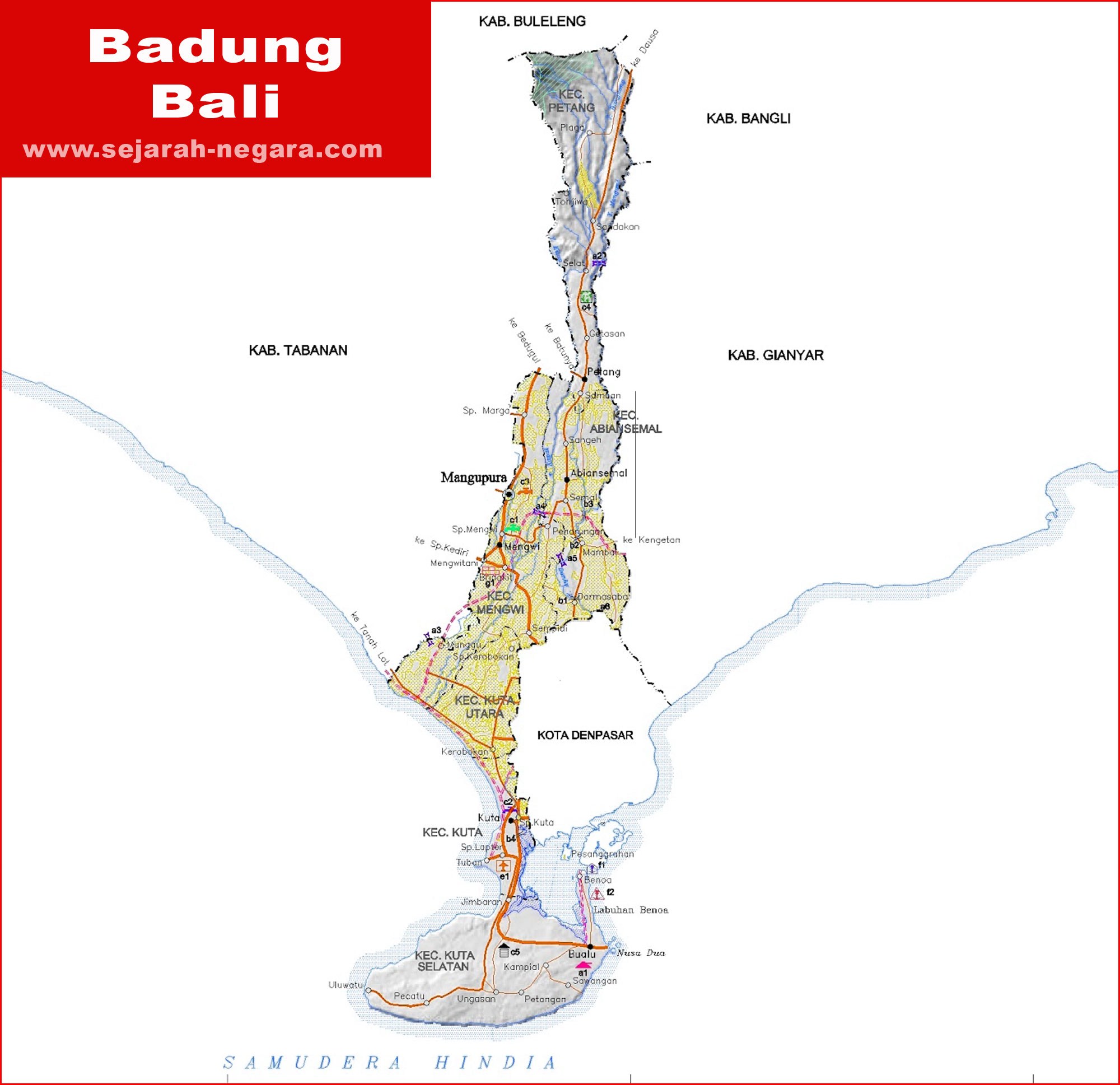 Badung Map High Resolution - Web Sejarah Com