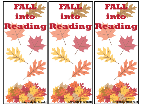 Mrs. McDonald's 4th Grade: Fall into Reading Bookmark