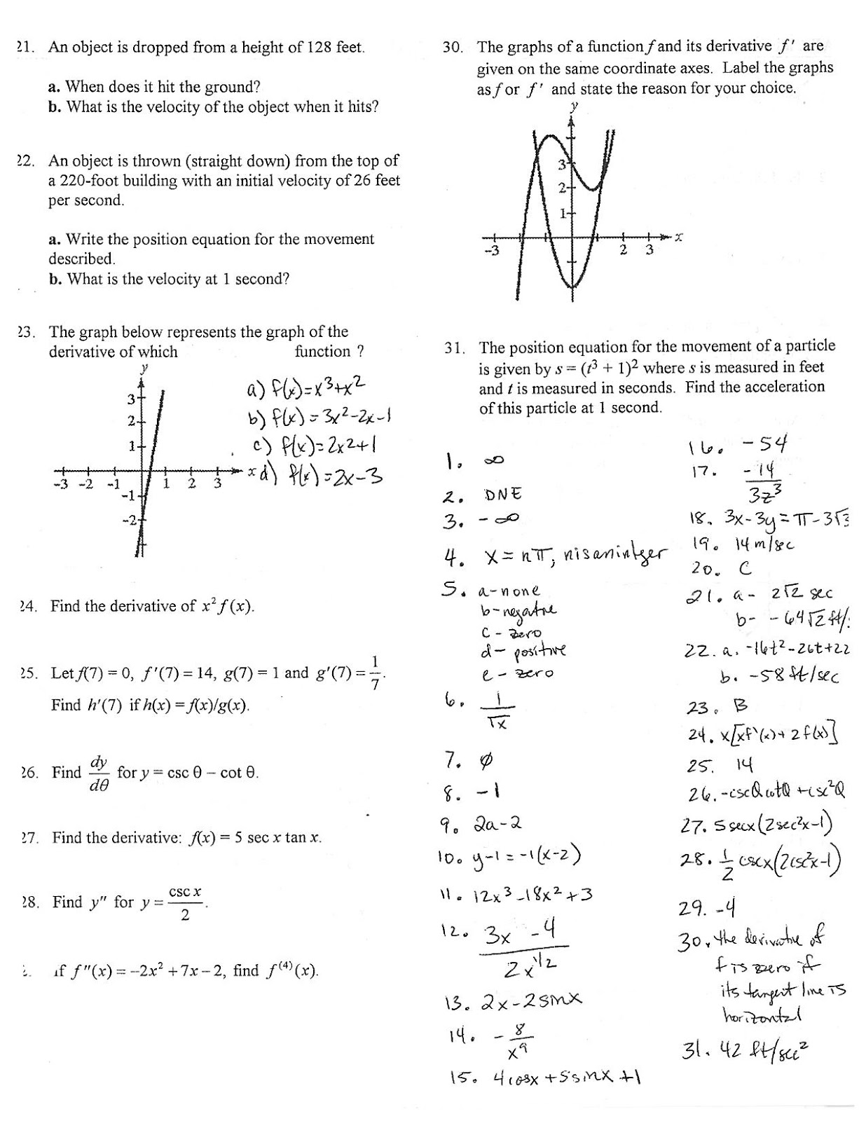 Mr. Suominen's Math Homepage: Honors Calculus 11/13/12