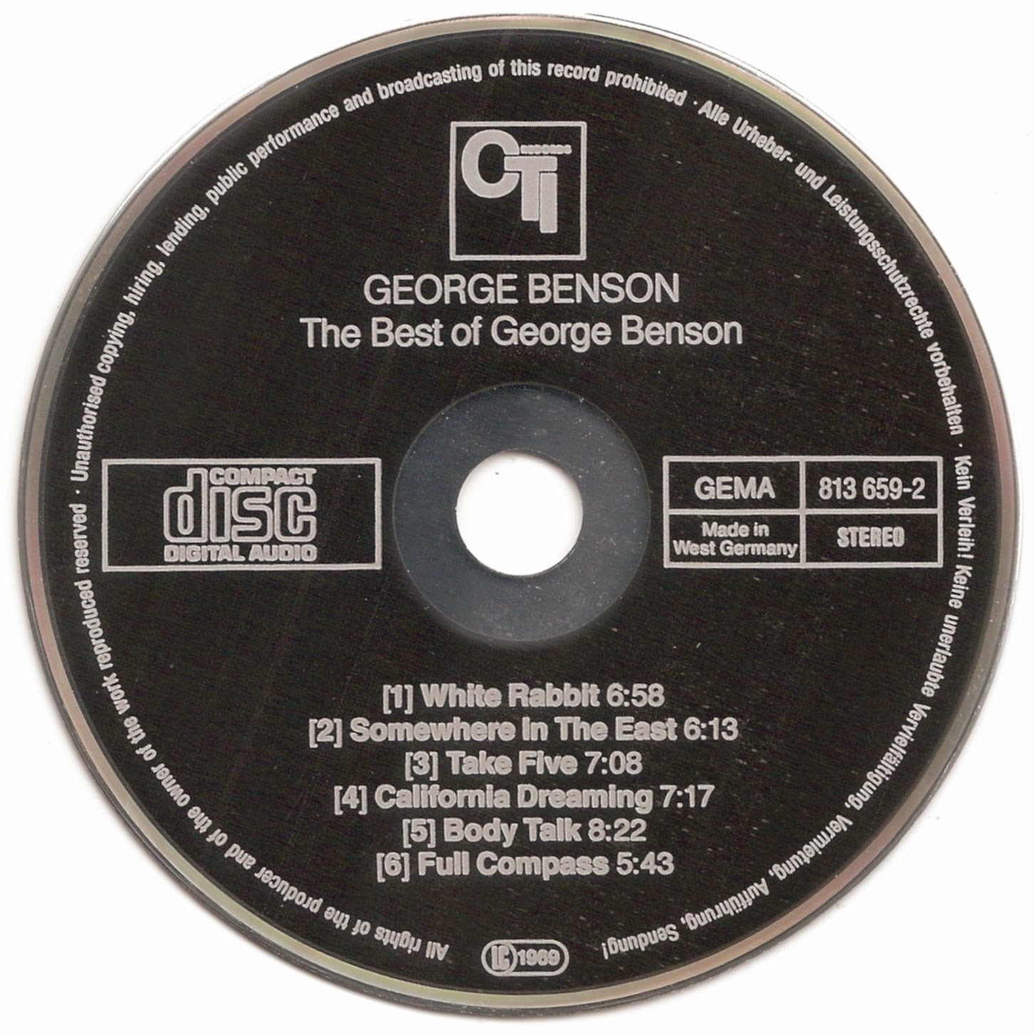 The First Pressing CD Collection: George Benson - The Best of George Benson
