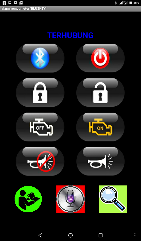 alarm motor remot android BEPRO, sensor sentuh, Smart key, flasher, hazard,