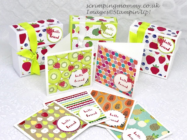 scrimpingmommy: Cute 3 x3" Fruity note cards