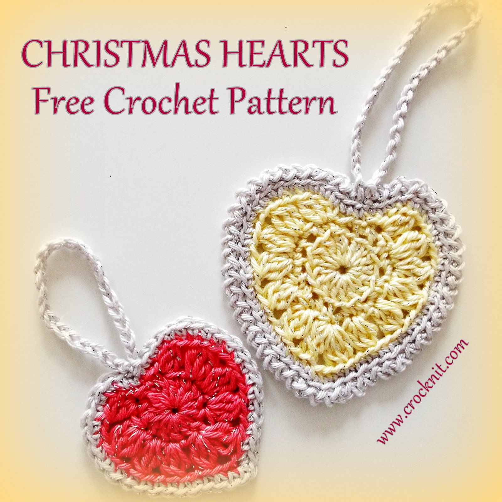 MICROCKNIT CREATIONS: Christmas Hearts Free Crochet Pattern