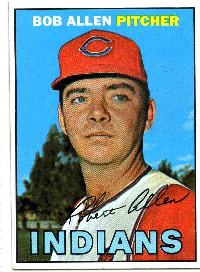 1967 Topps Baseball Set: # 24 Bob Allen - Pitcher of the Cleveland Indians.