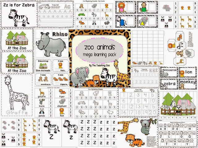 Zoo Animals Theme MEGA Learning Pack - Special Education Clubhouse