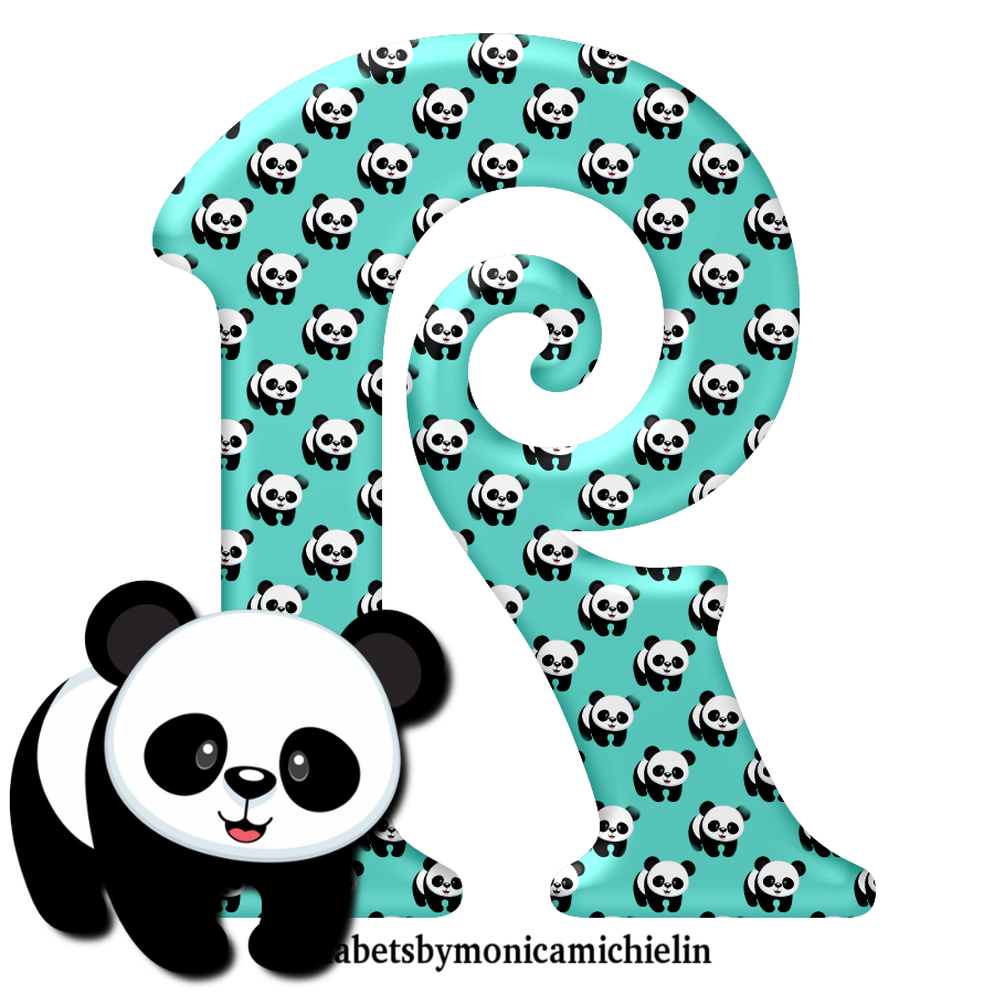 Monica Michielin Alphabets: ALFABETO AZUL COM PANDA, BLUE ALPHABET AND ...