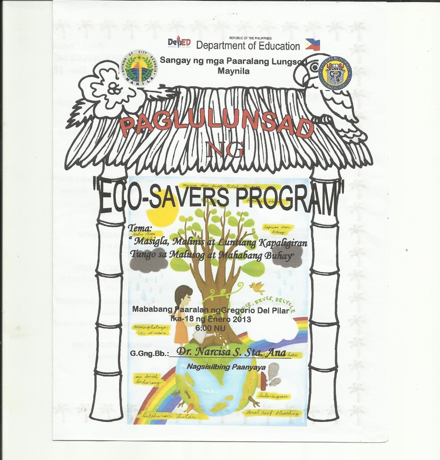 Department of Education Manila: Division Level Launch of Eco Savers ...