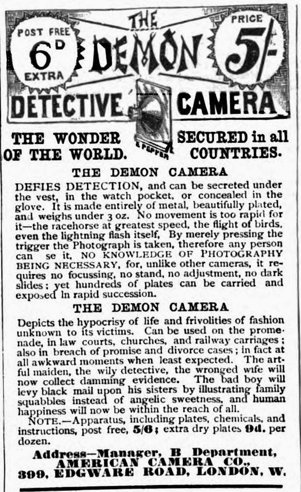 Writers in London in the 1890s: Weirdest Cameras of the 1890s