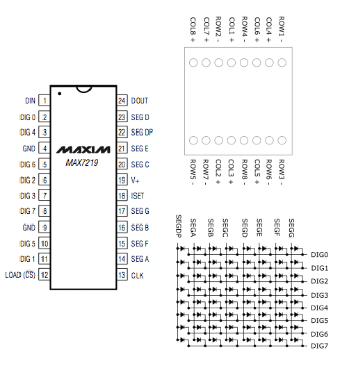 Nerd Club: Messing about with MAX7219 common anode 8x8 LED matrix and ...