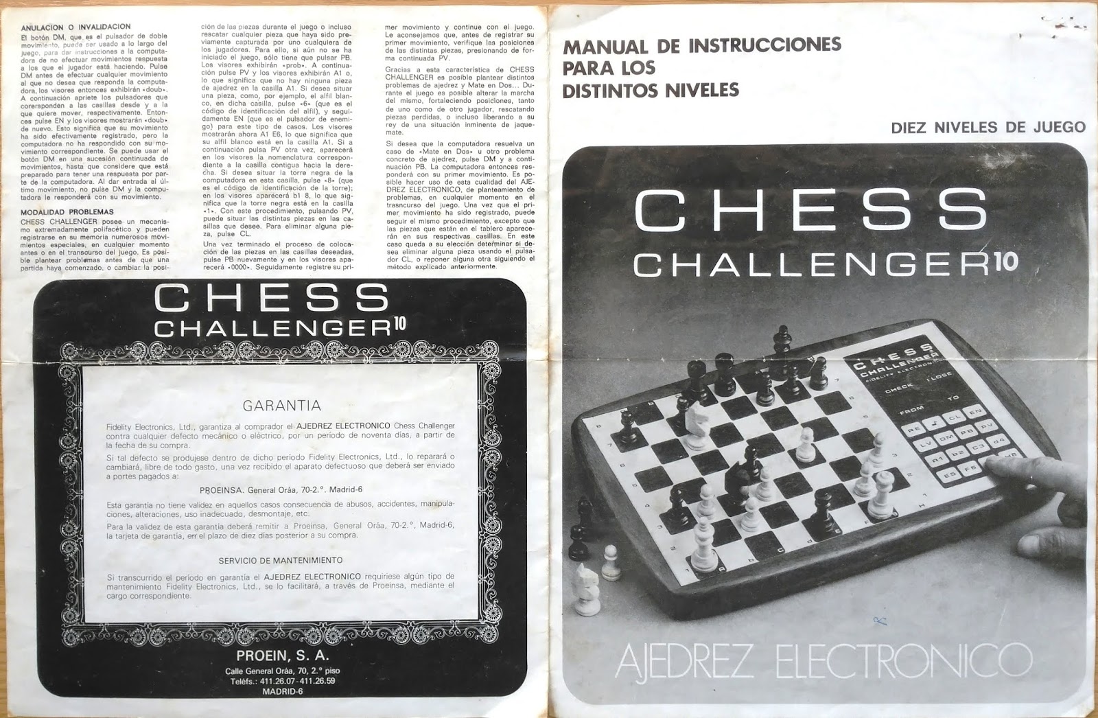 Retro Ordenadores Orty: Fidelity Chess Challenger 10 (CCX-10A) (1978)