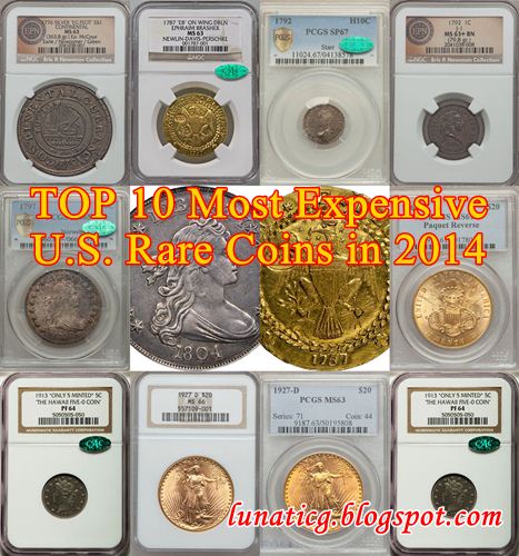 TOP 10 Most Expensive U.S. Rare Coins in 2014 | Lunaticg Coin