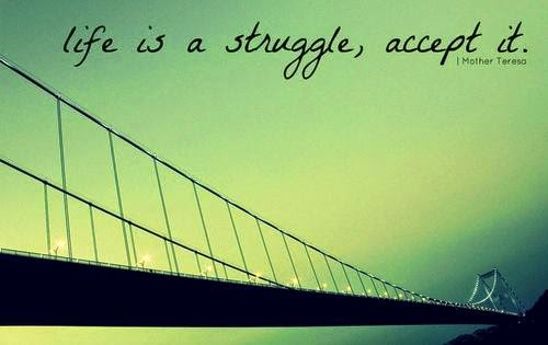 Inspirational Quotes For Life: life is a struggle, accept it.
