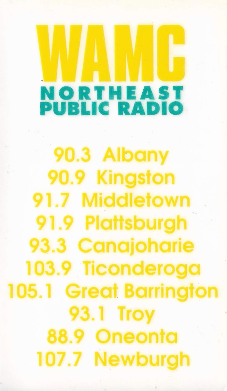 Radio Sticker of the Day: WAMC / Northeast Public Radio