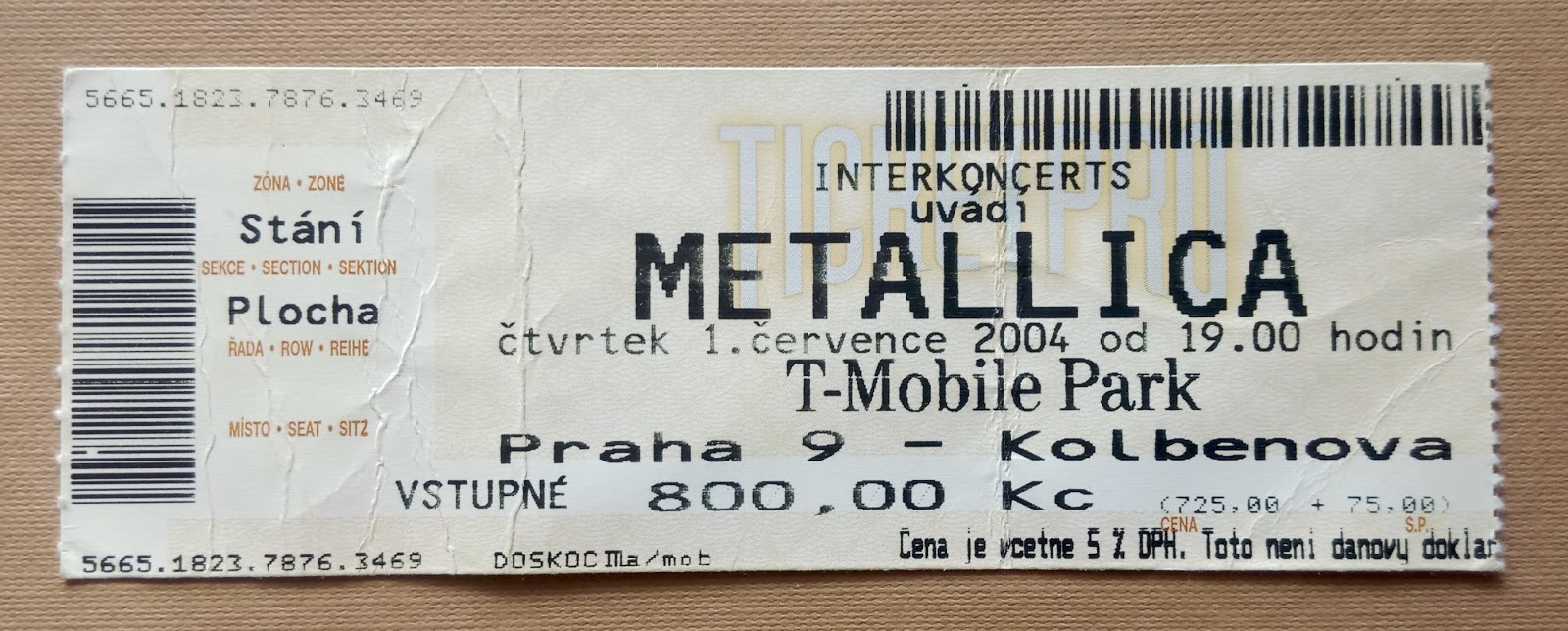 Metallica Tickets Collection