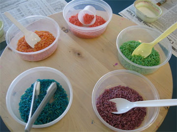 Fran and Friends: Colored Rice Mosaic