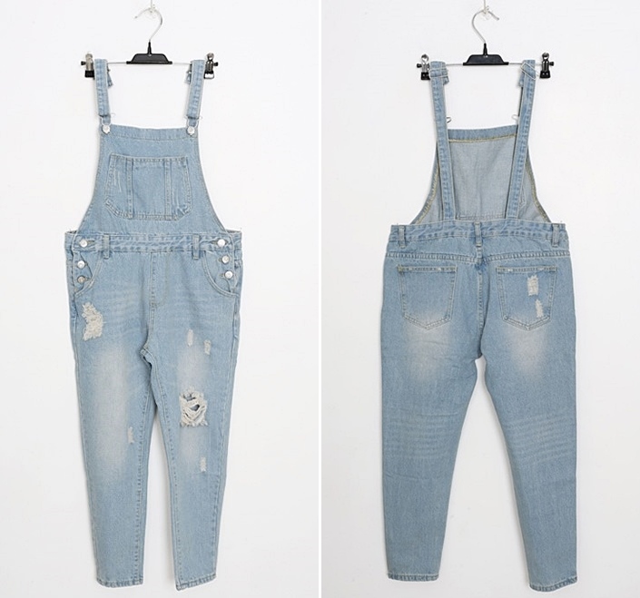 Sunshine Kelly Beauty Fashion Lifestyle Travel Fitness Ripped Denim Overalls