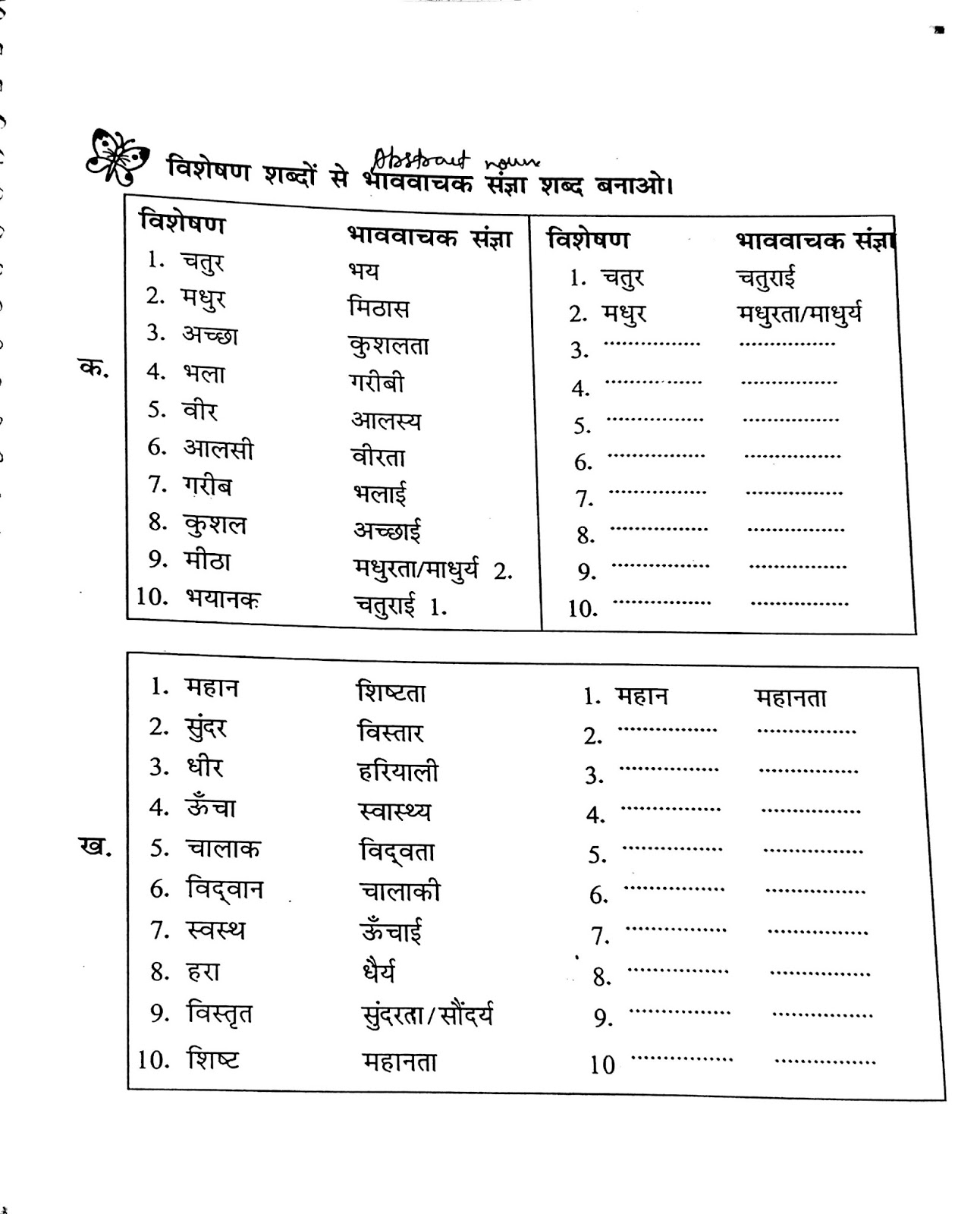 Adjectives Worksheets For Grade 3 In Hindi